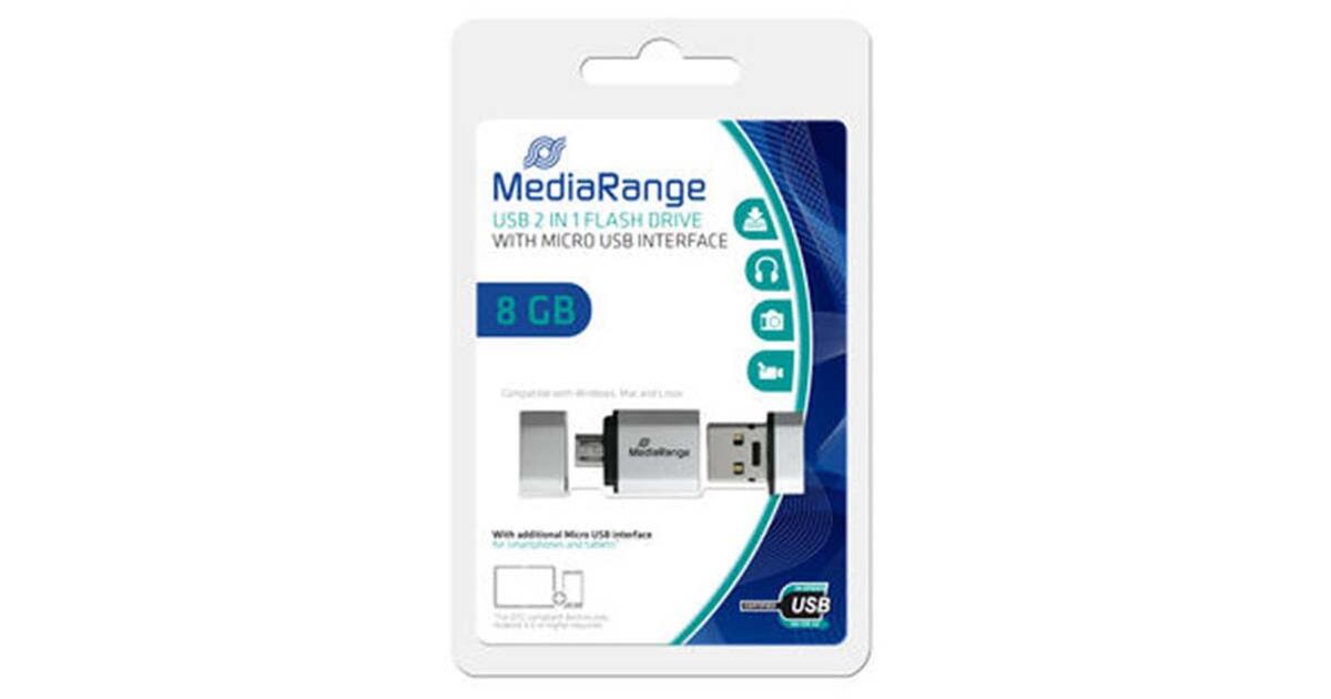 Mediarange nano flash drive 8GB USB 2.0 + micro USB Adaptor mr930 | www ...