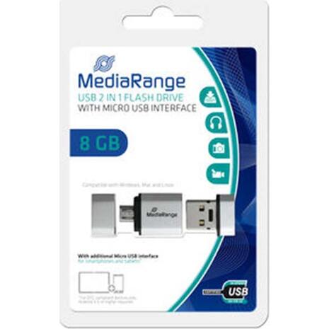 Mediarange nano flash drive 8GB USB 2.0 + micro USB Adaptor mr930 | www ...