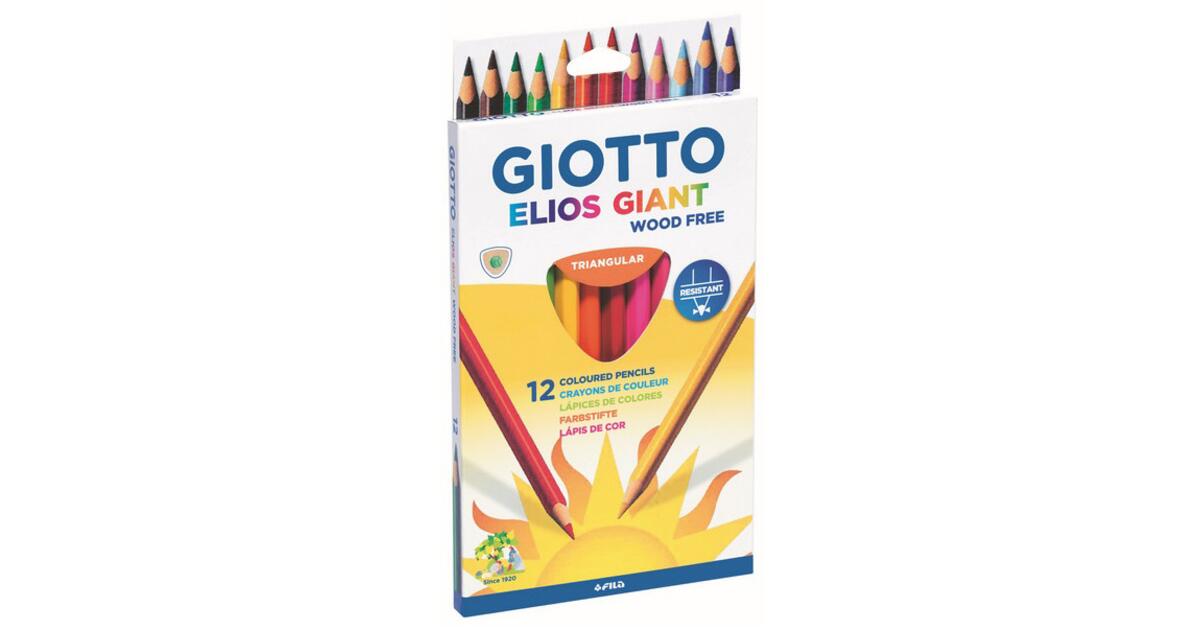 Ξυλομπογιές GIOTTO ELIOS GIANT 12 τεμάχια χοντρές | www.oikonomou-shop.gr