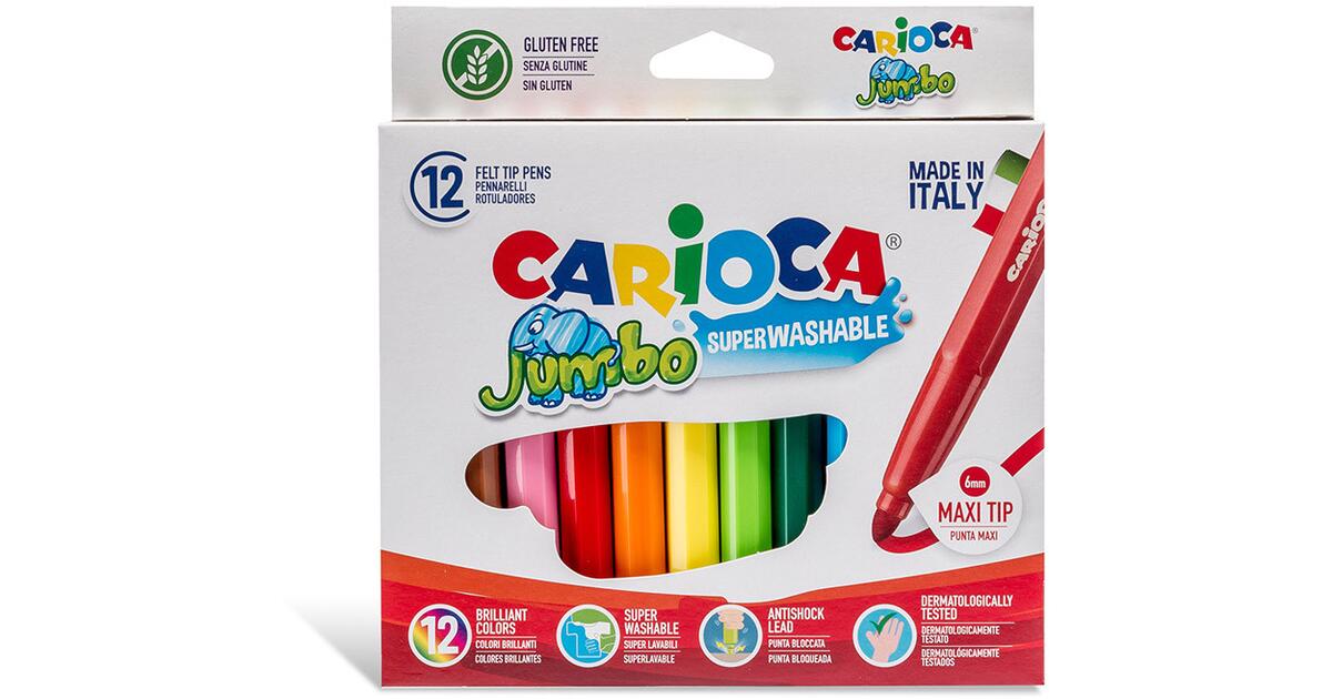 Μαρκαδόροι ζωγραφικής CARIOCA Jumbo Superwashable 5mm (12τεμάχια) | www ...