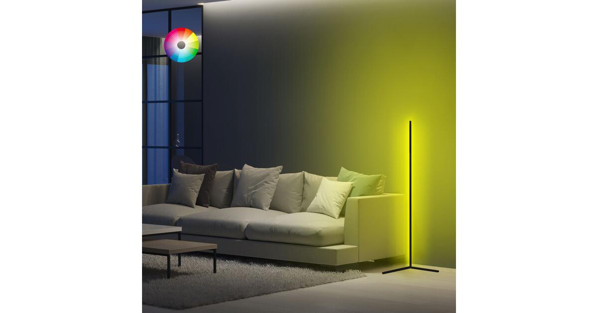 Φωτιστικό Δαπέδου μαύρο με RGB LED και ασύρματο χειριστήριο 30x30x120cm ...