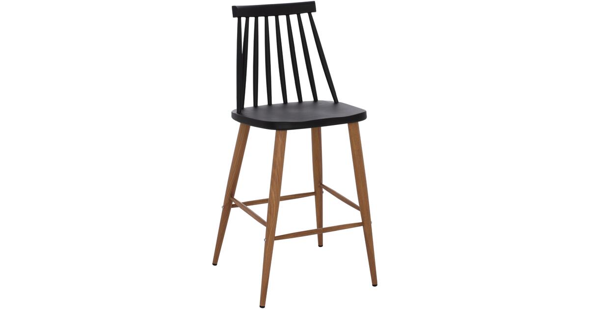 ΣΚΑΜΠΟ ΜΠΑΡ VANESSA ΜΑΥΡΟ ΜΕΣΑΙΟΥ ΥΨΟΥΣ HM9300.02 43x45x97Υεκ. (σετ 2 ...