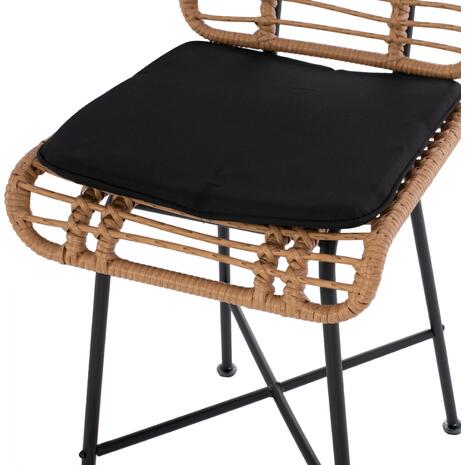 ΣΚΑΜΠΟ ΜΕΤΑΛΛΙΚΟ EDDIE ΜΕ ΜΑΞΙΛΑΡΙ HM5709 ΜΕ WICKER ΜΠΕΖ 46Χ46,5Χ96 εκ ...