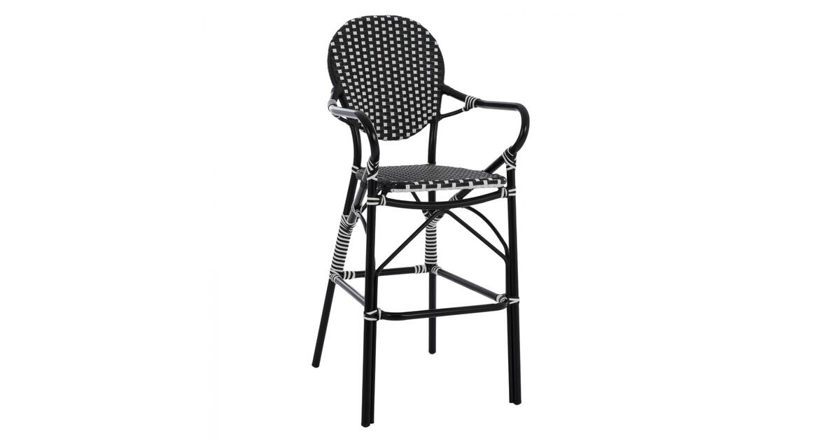 ΣΚΑΜΠΟ ΑΛΟΥΜΙΝΙΟΥ BAMBOO LOOK ΜΕ WICKER ΜΑΥΡΟ ΛΕΥΚΟ HM5794.02 56x60x126 ...