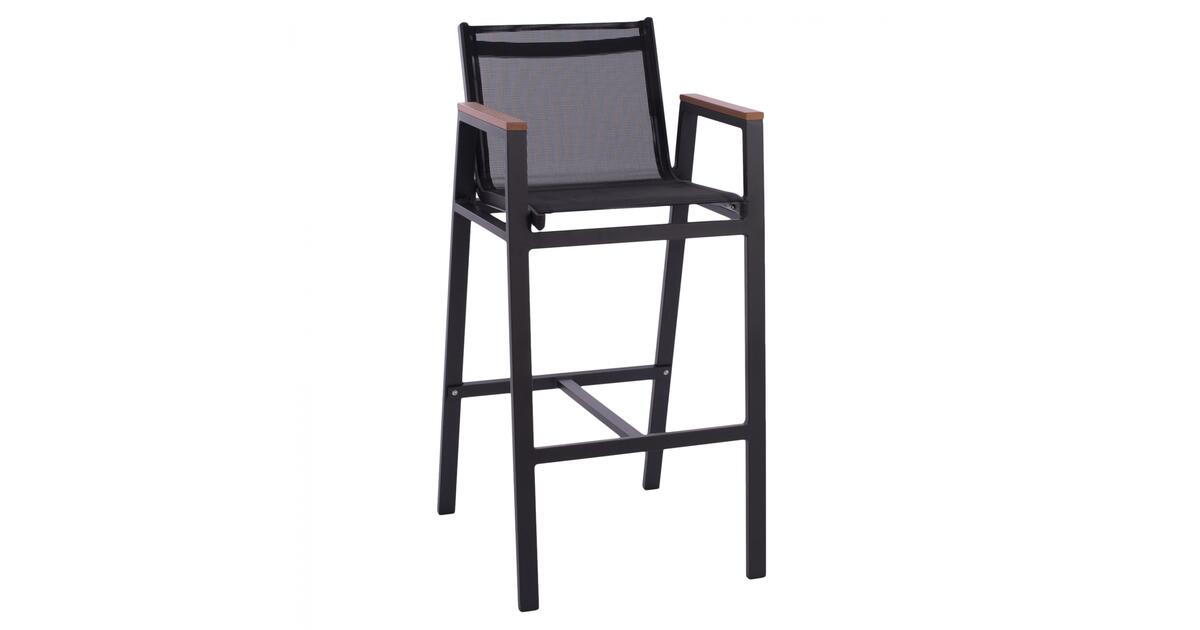 ΣΚΑΜΠΟ ΜΠΑΡ ΑΛΟΥΜΙΝΙΟΥ ΑΝΘΡΑΚΙ ΜΕ POLYWOOD 52 x 58 x 108 εκ. HM5790.02 ...