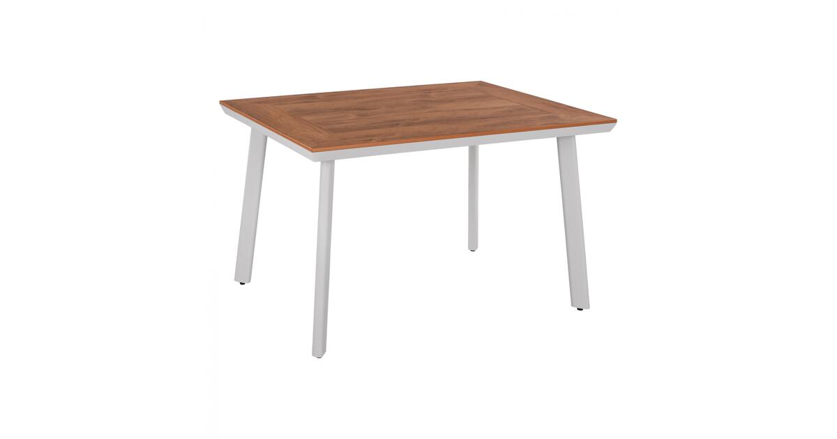 ΤΡΑΠΕΖΙ ΑΛΟΥΜΙΝΙΟΥ TABER ΜΕ POLYWOOD ΛΕΥΚΟ 120x80x72,5Υ εκ. HM5562.01 ...