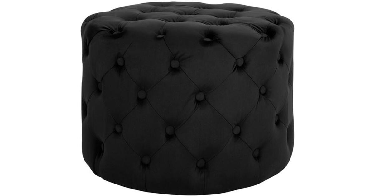 ΣΚΑΜΠΟ KASSIE ΜΑΥΡΟ ΒΕΛΟΥΔΟ ΤΥΠΟΥ CHESTERFIELD HM8406.04 Φ60x43Υ εκ ...