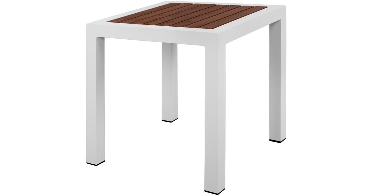 ΤΡΑΠΕΖΙ ΑΛΟΥΜΙΝΙΟΥ SABRA HM5403.01 ΛΕΥΚΟ ΜΕ POLYWOOD 45Χ45Χ45,5 εκ ...