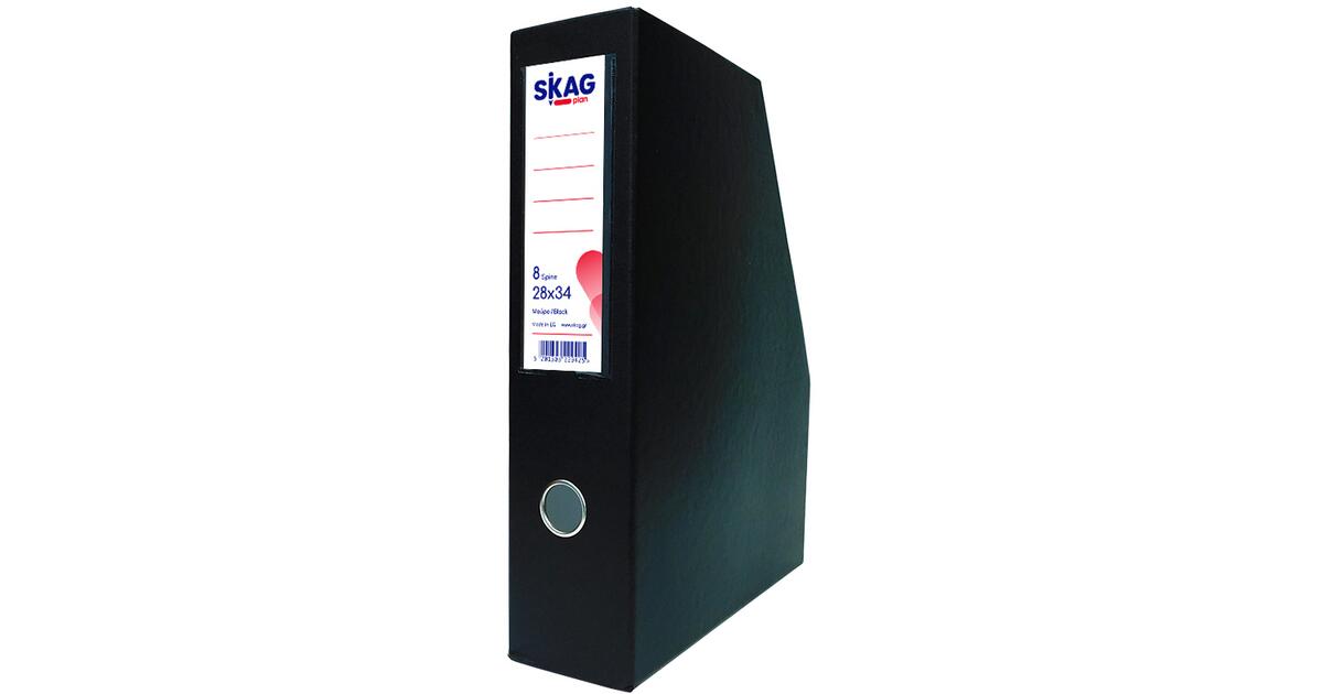 Θήκη περιοδικών κοφτή Skag PVC 8x34x28cm μαύρο | www.oikonomou-shop.gr