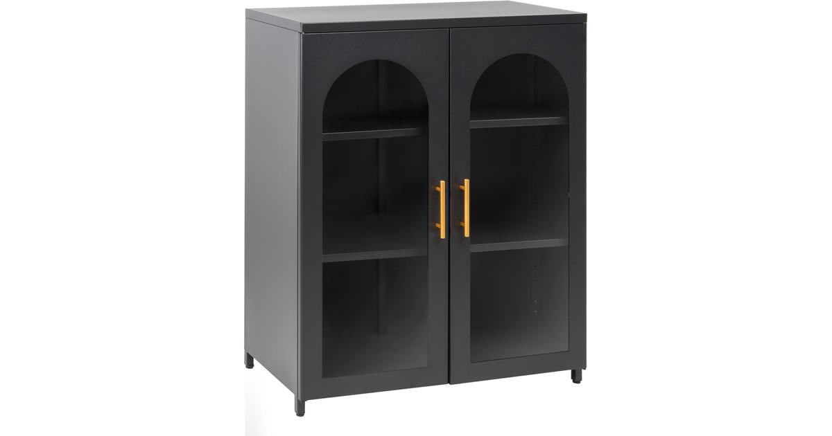ΜΕΤΑΛΛΙΚΟ ΝΤΟΥΛΑΠΙ ΒΙΤΡΙΝΑ CARIL HM9571.01 ΜΑΥΡΟ 80x37-40x102Y εκ ...