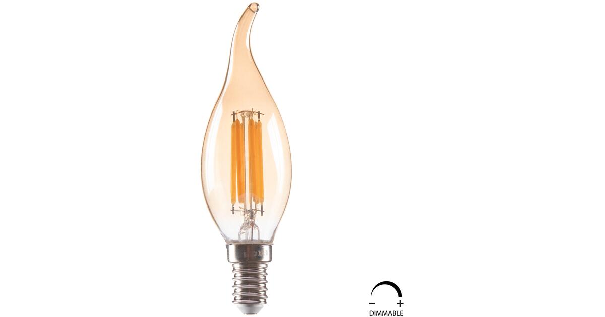 ΛΑΜΠΤΗΡΑΣ HM4047.02 ΣΤΥΛ ΦΛΟΓΑ LED FILAMENT 6W E14 3000K GOLD DIMMABLE ...