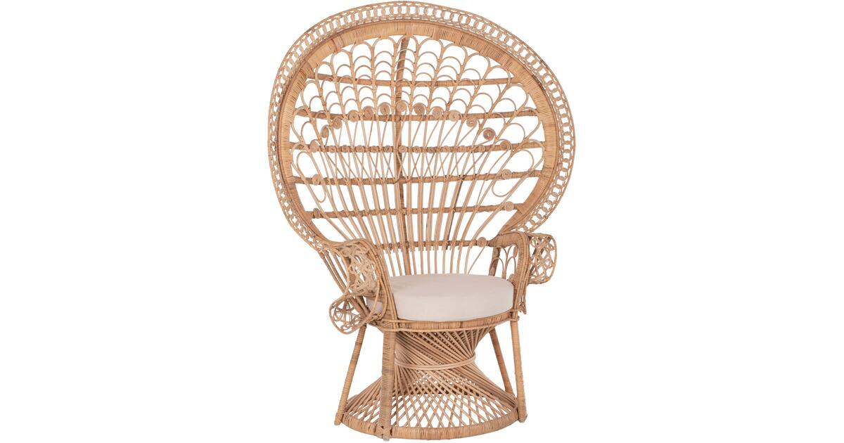 ΠΟΛΥΘΡΟΝΑ ROYAL PEACOCK HM9342 RATTAN ΣΕ ΦΥΣΙΚΟ-ΜΑΞΙΛΑΡΙ ΜΠΕΖ ...