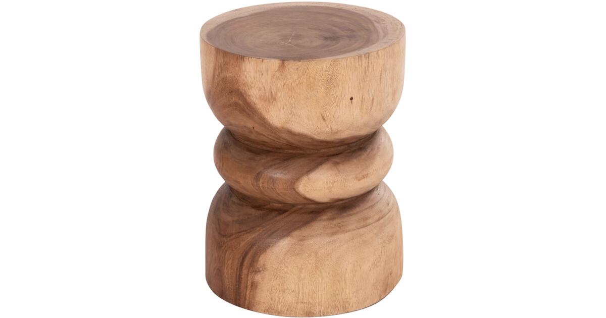 ΣΚΑΜΠΟ/ΤΡΑΠΕΖΑΚΙ ΣΤΡΟΓΓΥΛΟ BELLO HM9900.11 ΞΥΛΟ SUAR--ΦΥΣΙΚΟ Φ35x46Υεκ ...