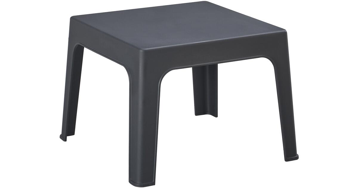 ΤΡΑΠΕΖΑΚΙ ΤΕΤΡΑΓΩΝΟ SLEEK HM6371.10 ΠΟΛΥΠΡΟΠΥΛΕΝΙΟ ΣΕ ΣΚΟΥΡΟ ΓΚΡΙ ...
