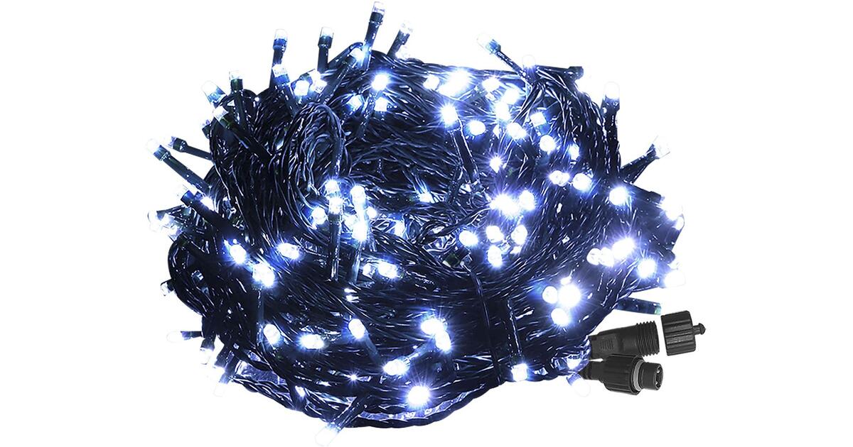 100 Λαμπάκια LED Λευκό Ψυχρό σε Σειρά με Επέκταση & Προγράμματα IP44 5m ...