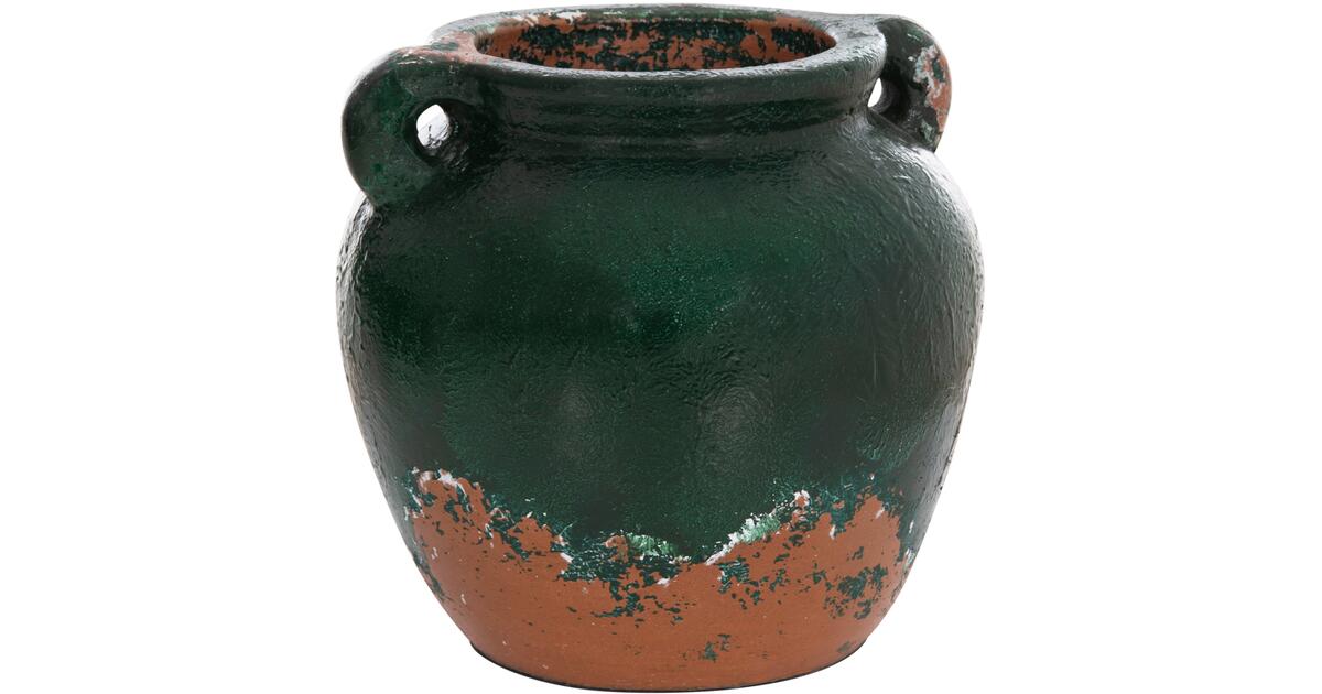 ΔΙΑΚΟΣΜΗΤΙΚΟ ΒΑΖΟ HM4380 ΤΕΡΑΚΟΤΑ ΣΕ ANTIQUE ΠΡΑΣΙΝΗ ΑΠΟΧΡΩΣΗ Φ26Χ26Yεκ ...